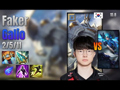Faker Top Galio vs Gwen lol KR solo rank Full Game 15.8 | 페이커 갈리오 vs 그웬 - YouTube
