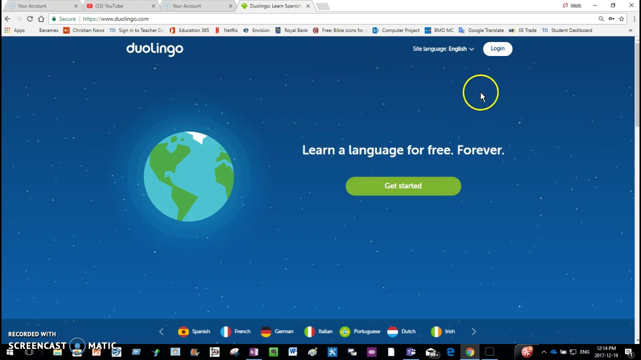 Duolingo Web site Login - YouTube