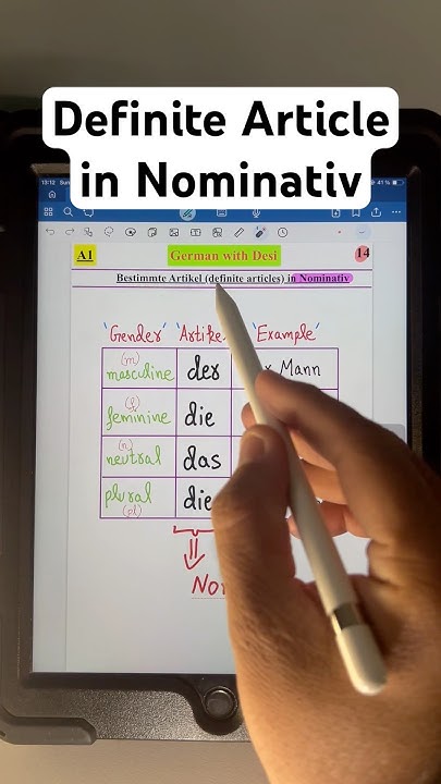 Definite Article (Bestimmte Artikel) in Nominativ - der die das # ...