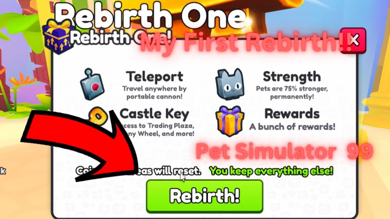 I Got My First Rebirth In Roblox Pet Simulator 99!😨(New Pet Sim X Game ...