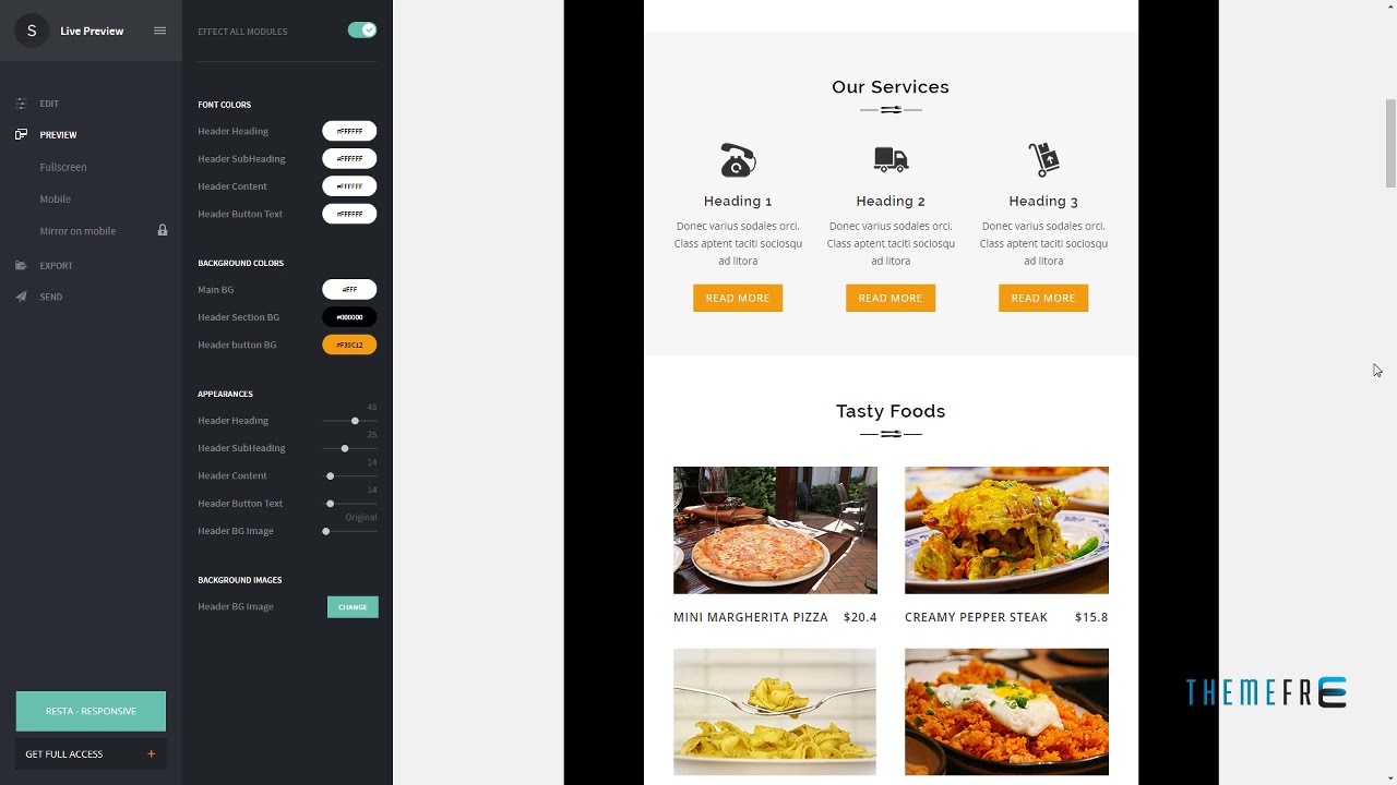 RESTA - Responsive Restaurant Email Template + Stamp Ready Builder - YouTube