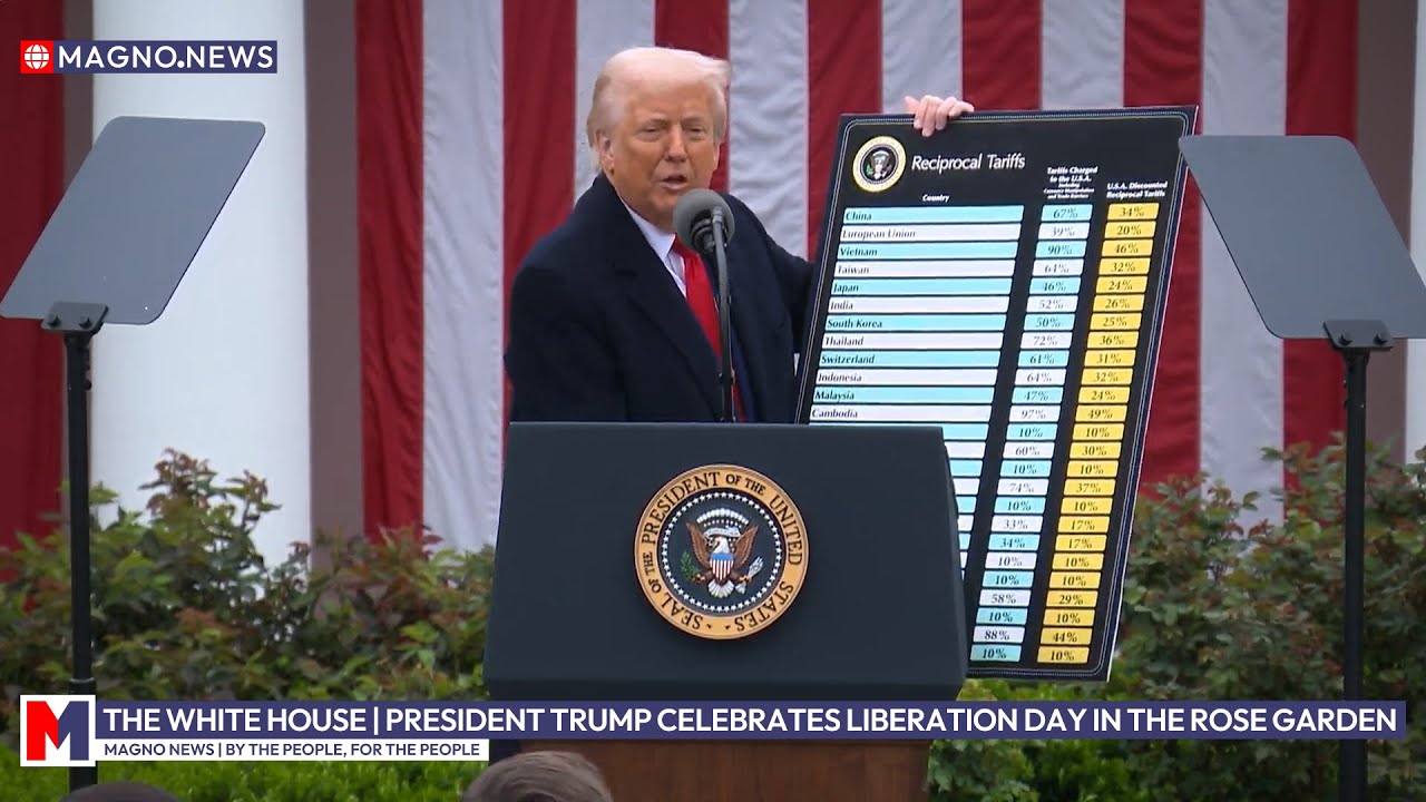 President Trump Celebrates America's Liberation Day in The Rose Garden ...