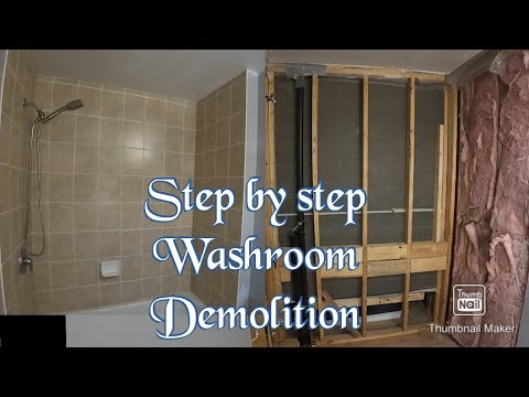 Step by step Bathroom demolition - YouTube