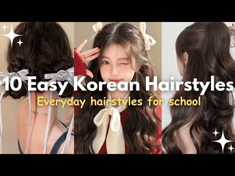 10 Easy Korean Hairstyles for School | Everyday Cute & Quick Hair Ideas 🌷