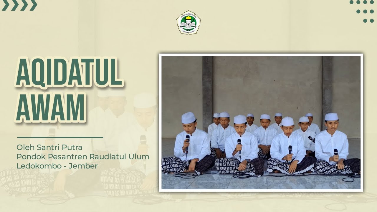 NADHAM AQIDATUL AWAM || Oleh Santri Putra Pondok Pesantren Raudlatul Ulum Ledokombo Jember - YouTube