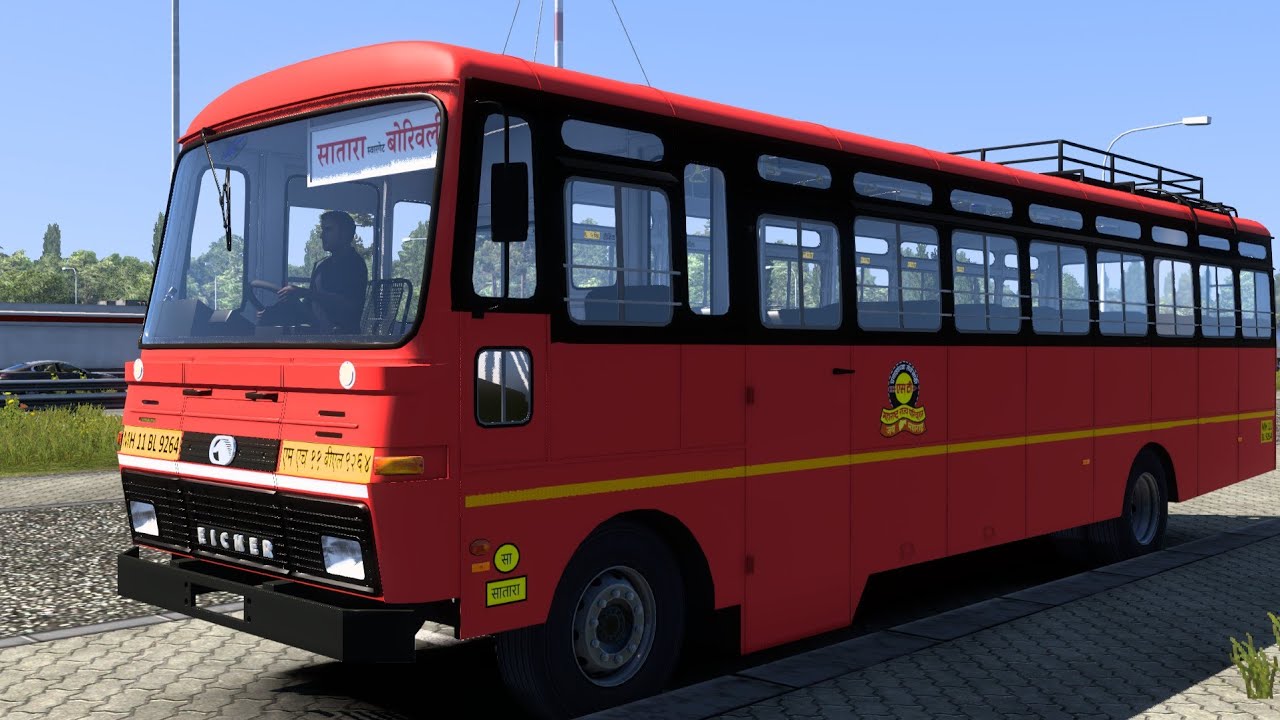 MSRTC bus mod | Msrtc Lalpari Eicher bus mod | Lynx modding ets2 - YouTube