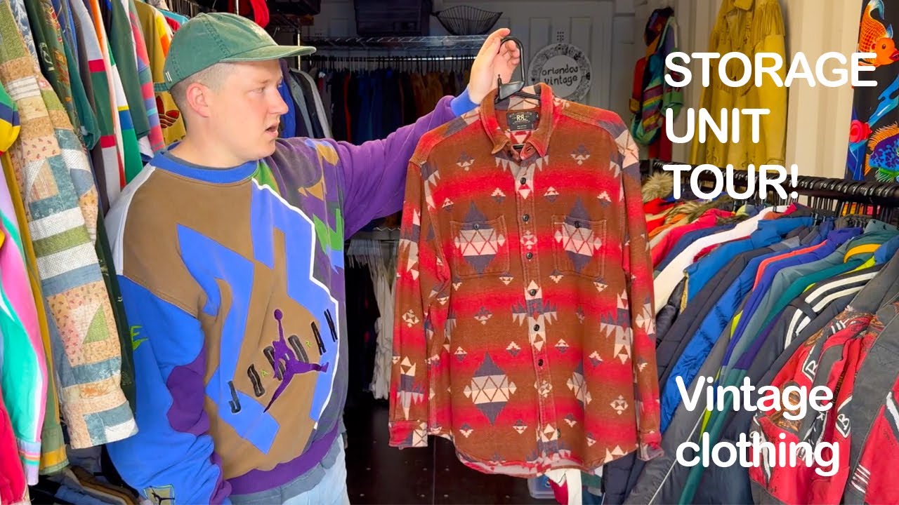 VINTAGE CLOTHING UK - Storage Unit - Tour our unit with us! - YouTube