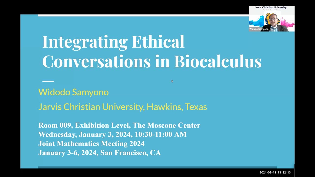 Integrating Ethical Conversations in Biocalculus - YouTube