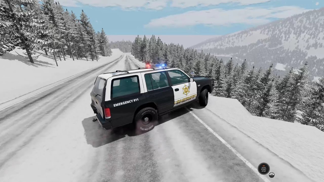 TERRIBLE SKIDS ON THE WINTER ROAD - BeamNG.drive - YouTube
