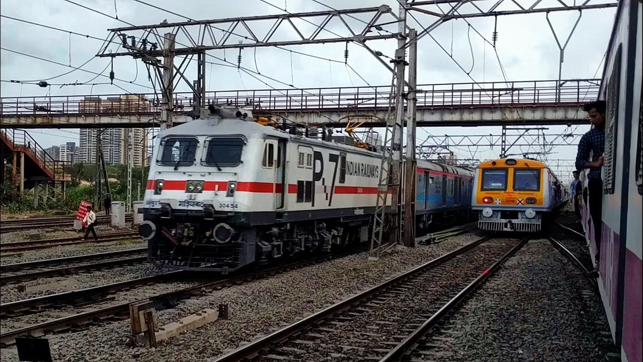 HOG LOCO RAJDHANI EXPRESS CHASING BOMBARDIER EMU ! - YouTube