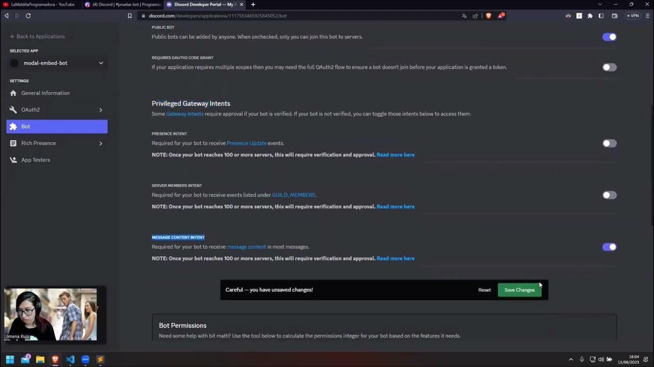 Bot de Discord (14.11.0) - ERROR Used disallowed intents - YouTube