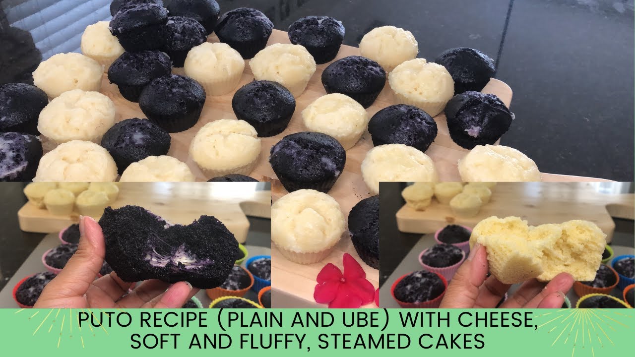 PUTO RECIPE ( PLAIN AND UBE) WITH CHEESE, SOFT FILIPINO STEAMED CAKE ...