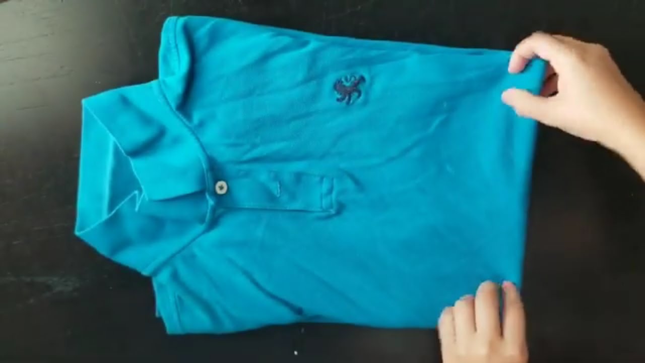 Como doblar una camisa con cuello facilmente | como doblar un polo ...