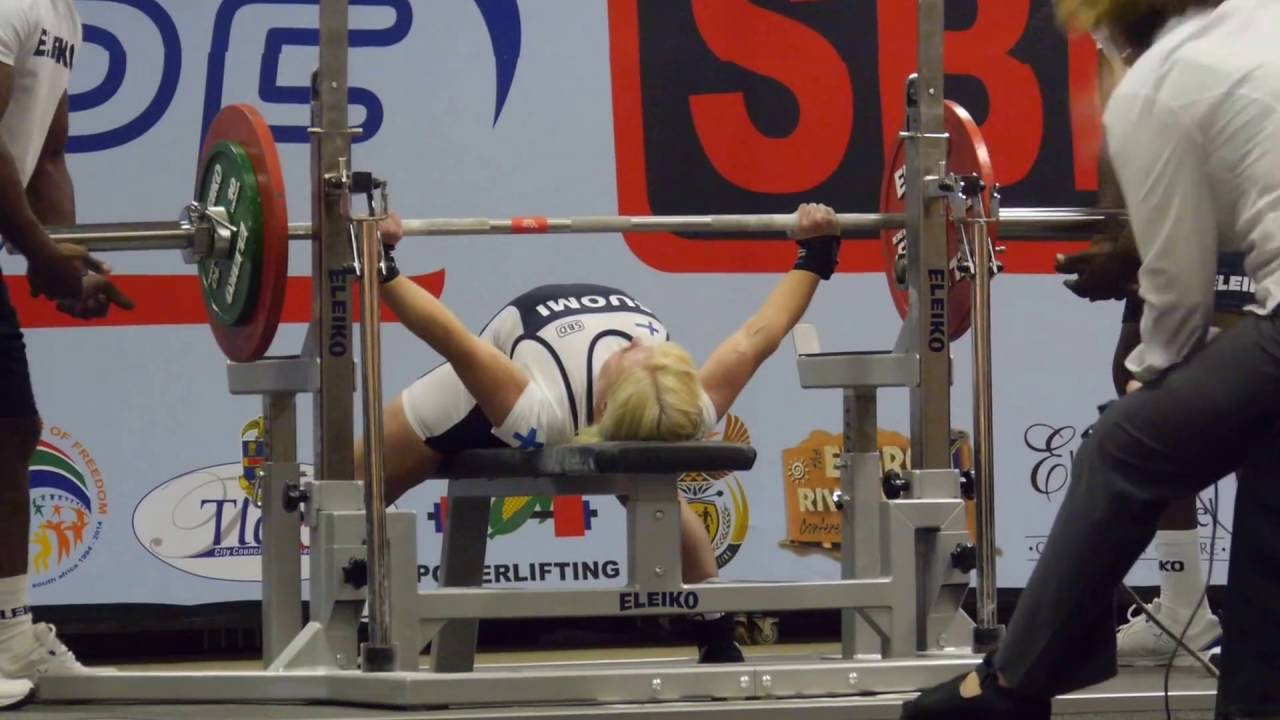 Hanna Rantala (FIN) 3.att.: 95 kg - 2016 IPF World Women's RAW Bench ...