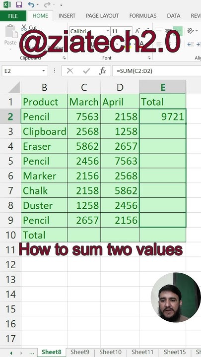 How To Sum Two Values In Excel Short Excelshortcuts Exceltech Exceltips Excelworld Share