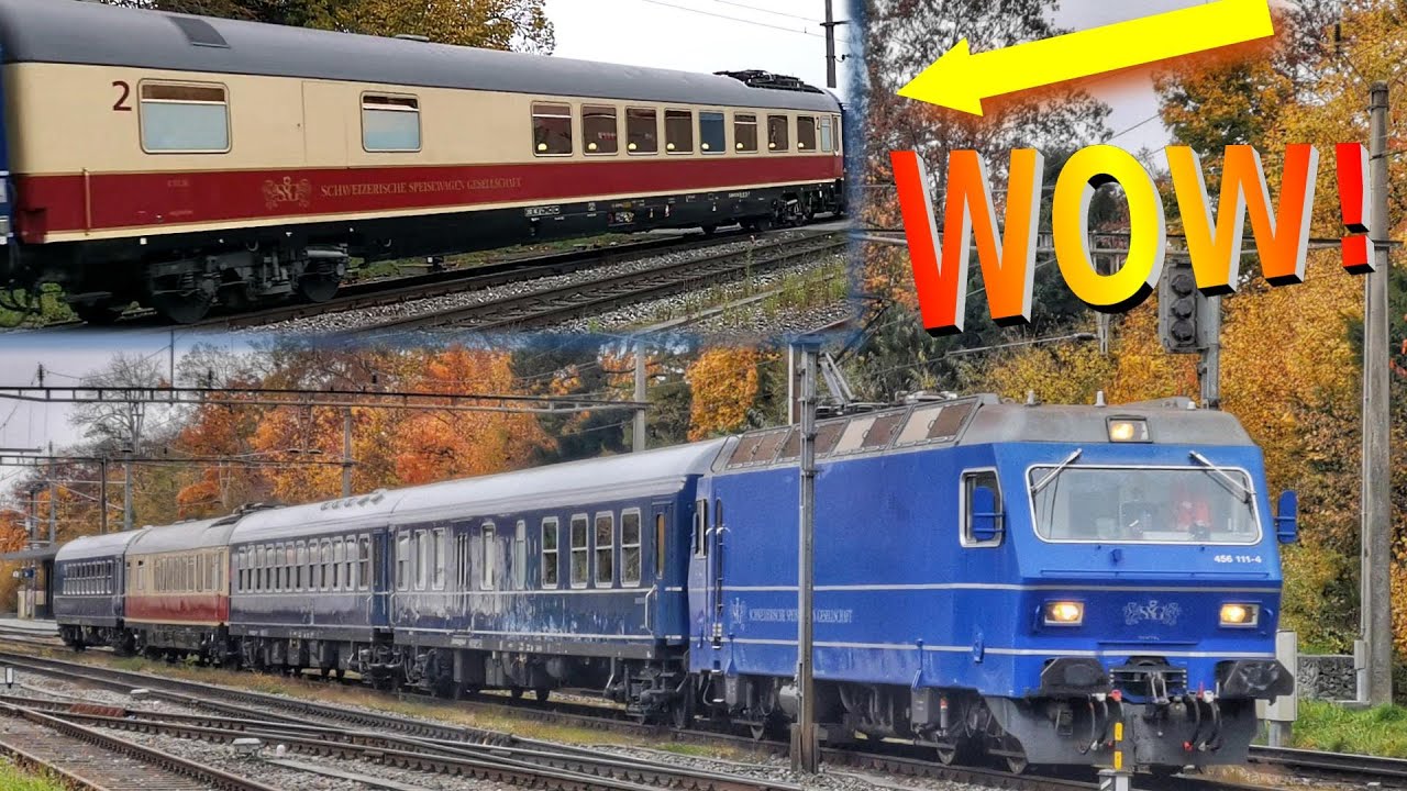 Ein Sonderzug der "Schweizerischen Speisewagen Gesellschaft" | mit ...