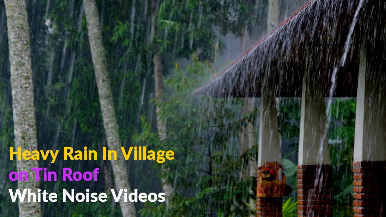 Rain Sounds Metal Tin Roof- White Noise Videos | Sounds to Sleep Relax ...