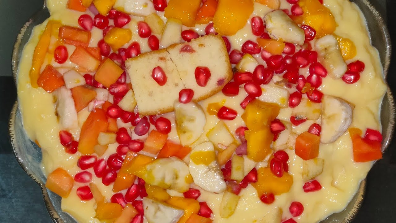 FRUIT CUSTARD PUDDING | फ्रूट कस्टर्ड पुडिंग | DESSERT RECIPE| PUDDING RECIPE | CUSTARD RECIPE ...