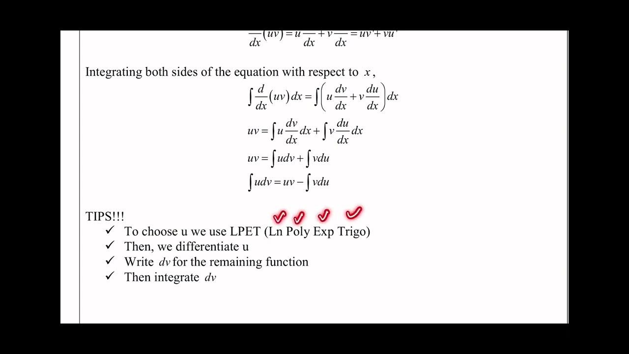 Basic Concept integration by part - YouTube