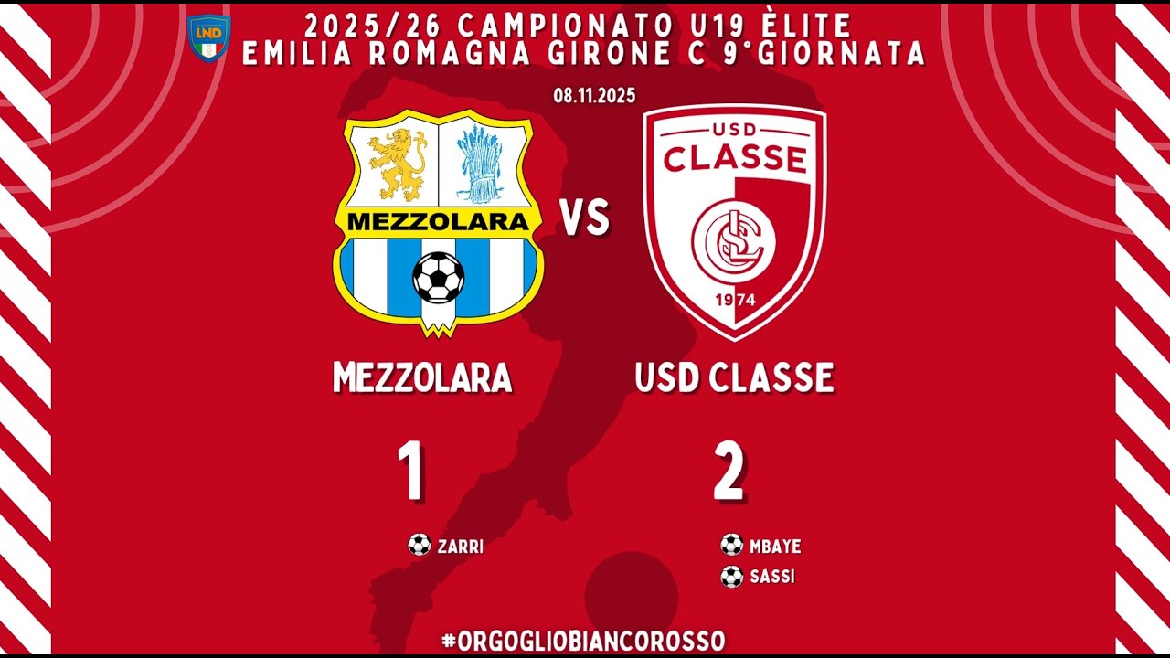 U19 Campionato Reg Elite Emilia R girone C 9a giornata Mezzolara Vs Usd ...