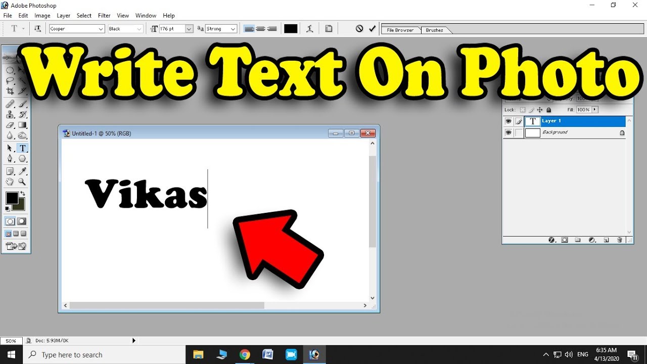 Photoshop Me Text Kaise Likhe | Photoshop Cc Me Text Kaise Likhe | Add ...