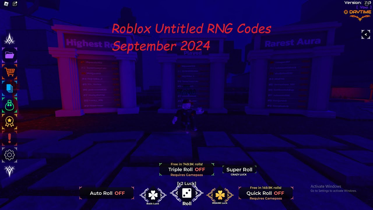 Roblox Untitled RNG Codes September 2024 - YouTube