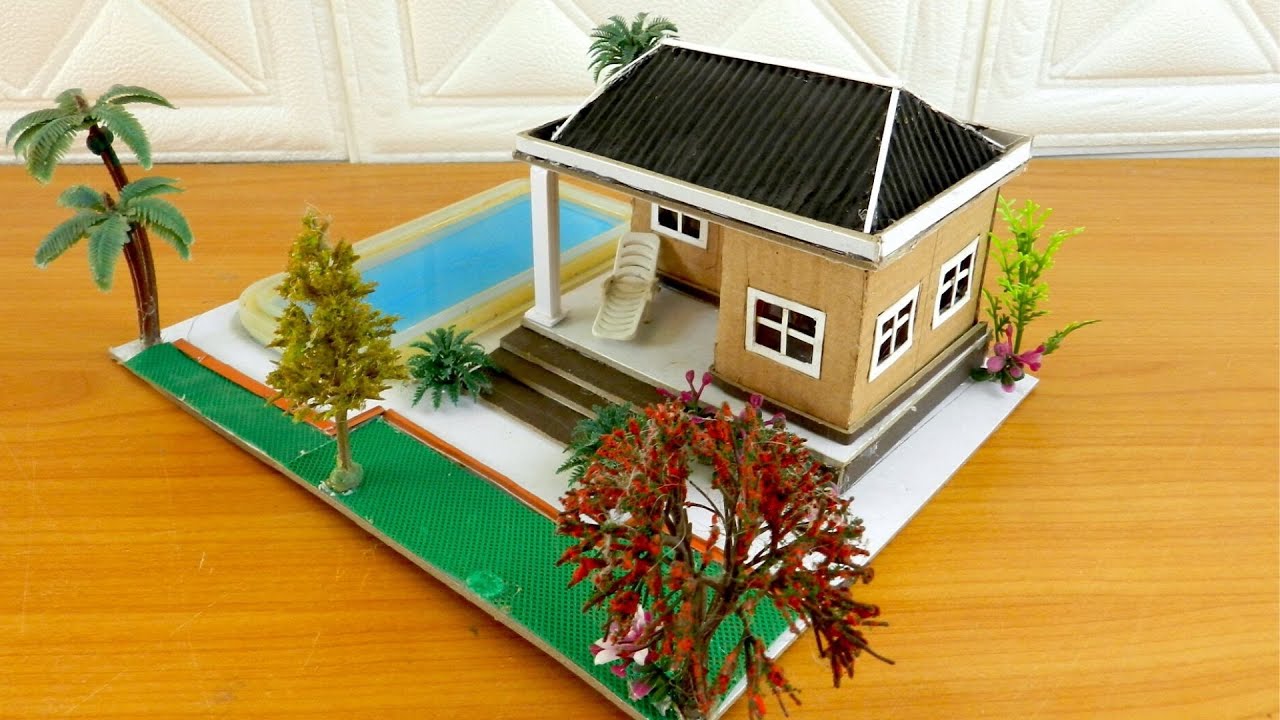 Make This Beautiful Cardboard House With Swimming Pool Quickly | Do it ...