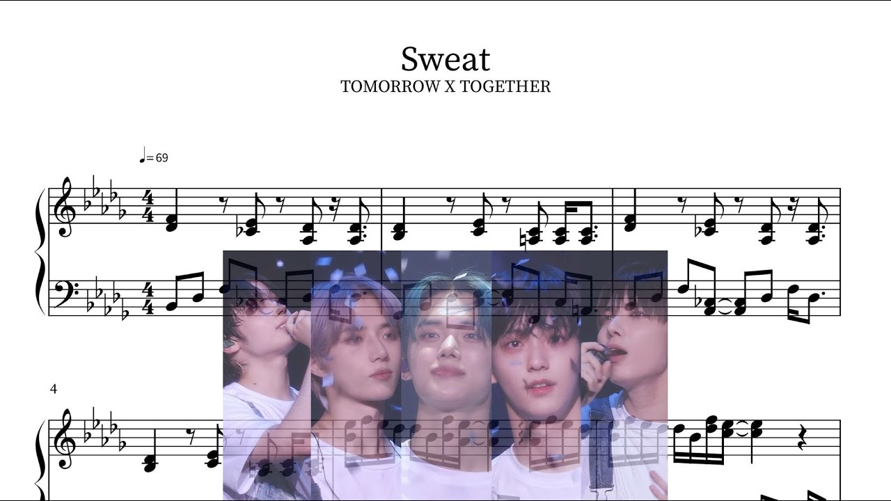 TXT(투모로우바이투게더) - Sweat(땀) Piano Sheet(鋼琴譜피아노 악보) - YouTube