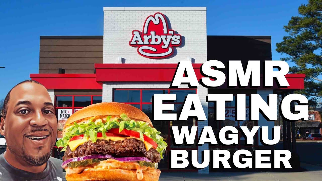ASMR Eating Arby's Wagyu Beef Steakhouse Burger NEW ASMR + Delicious ...