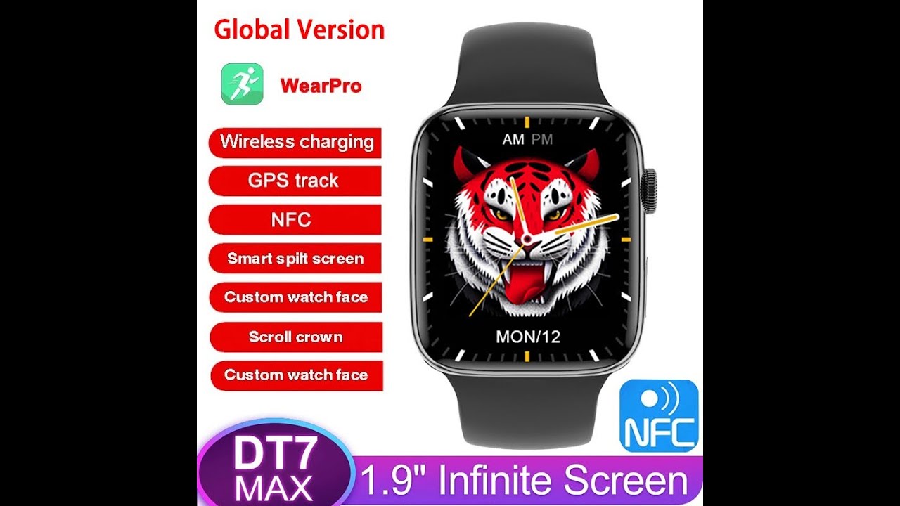 Relógio Smartwatch Dt7 Max 44mm Tela Infinita - YouTube