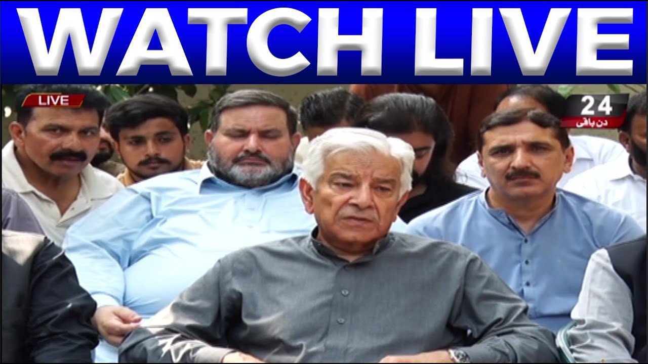 PML - N Leader Khawaja Asif Press Conference - YouTube
