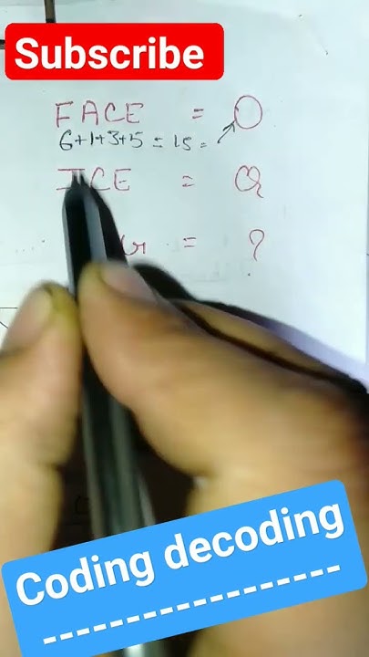 coding decoding reasoning. #maths time. - YouTube