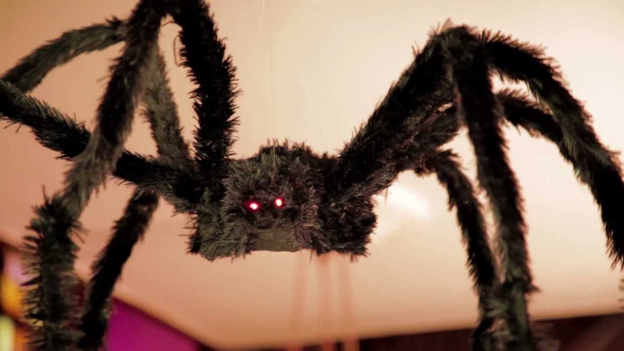 78" Animated Hanging Halloween Spider - Improvements Catalog - YouTube