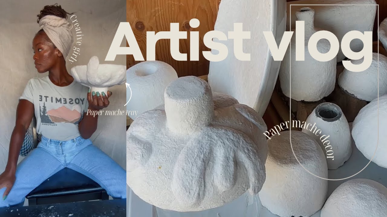 Mini ART VLOG: Creating a paper mache tray after a creative funk. # ...