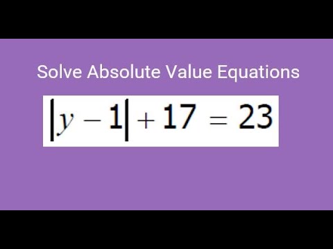 SOLVE ABSOLUTE VALUE EQUATION - YouTube