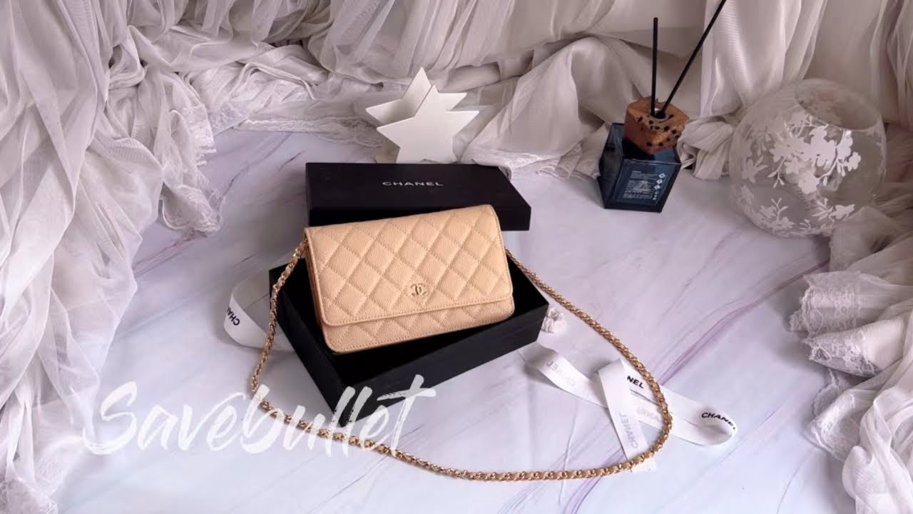 Yellow Quilted Caviar Wallet On Chain | Gold Hardware | Immersive ...