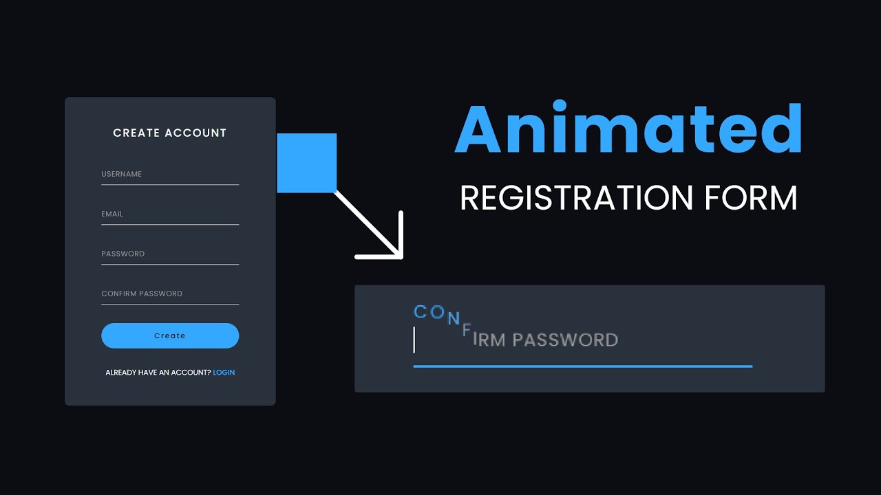 Animated Registration Form In Html Css And Javascript Youtube 2267