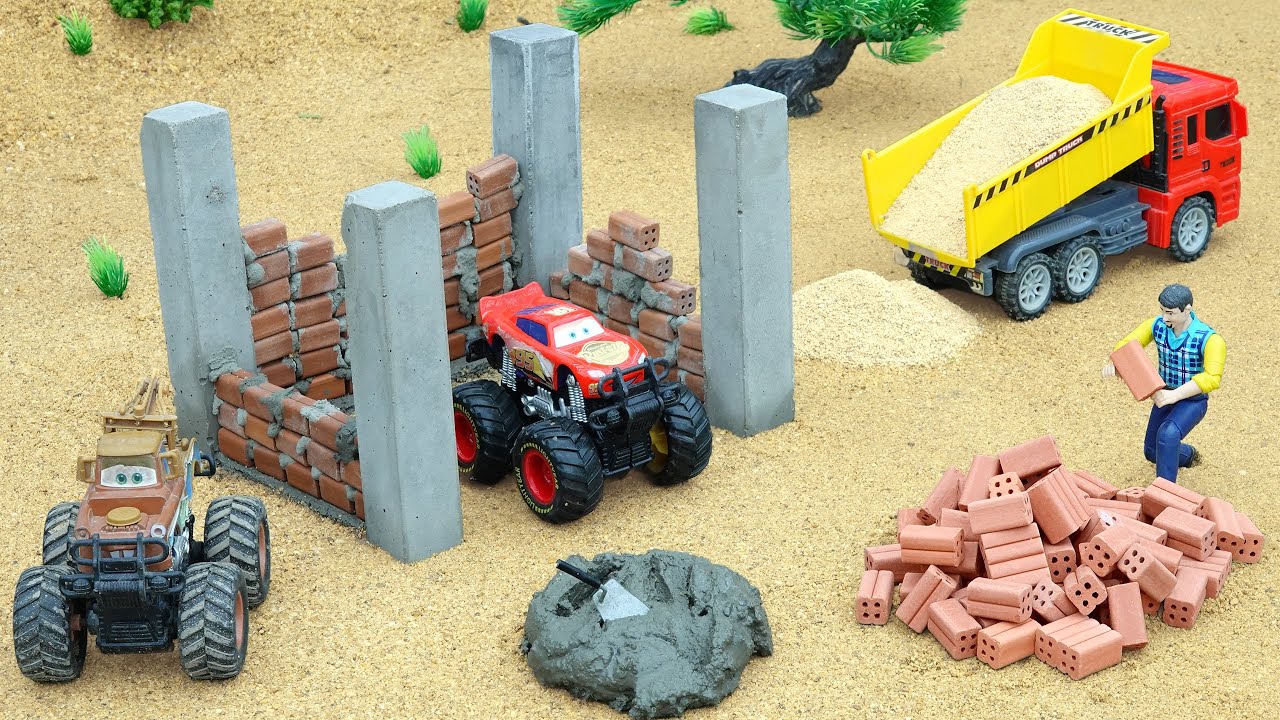 diy mini cemented MC Queen house construction science project - YouTube