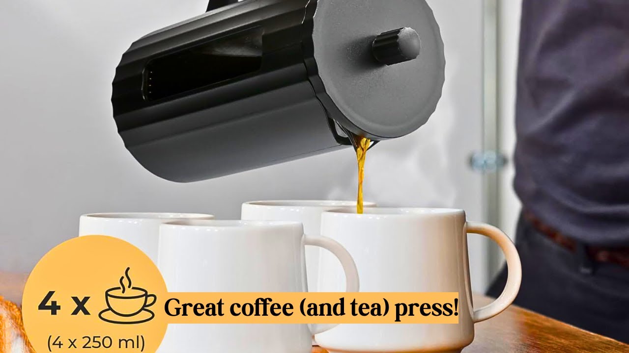 Kaffe French Press Coffee Maker 34oz | Camping Coffee Maker | Portable ...