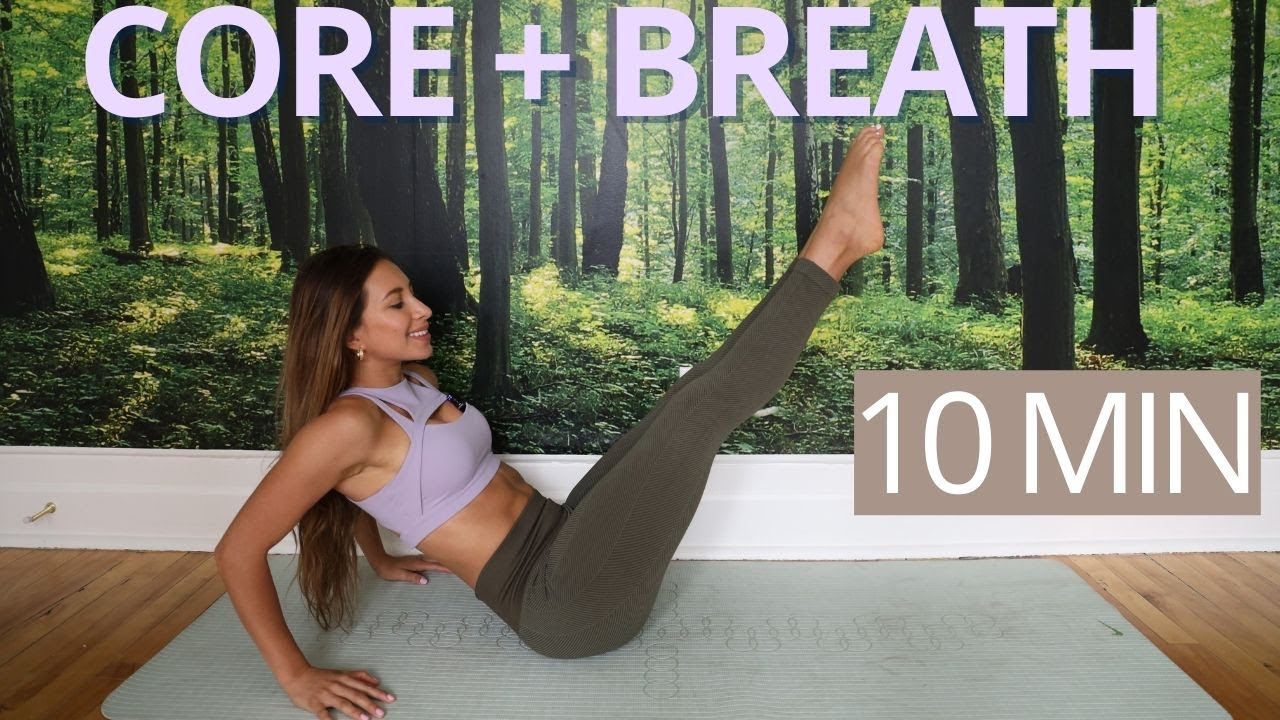 10 MIN ABS + BREATHWORK | PILATES BARRE to Strengthen Your Core | No ...