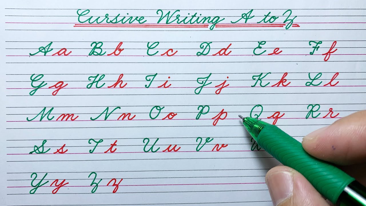 Cursive writing a to z abcd | Cursive abcd | Cursive handwriting abcd ...