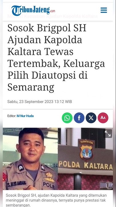 misteri kematian ajudan Kapolda Kalimantan Utara tewas tertembak #shorts - YouTube