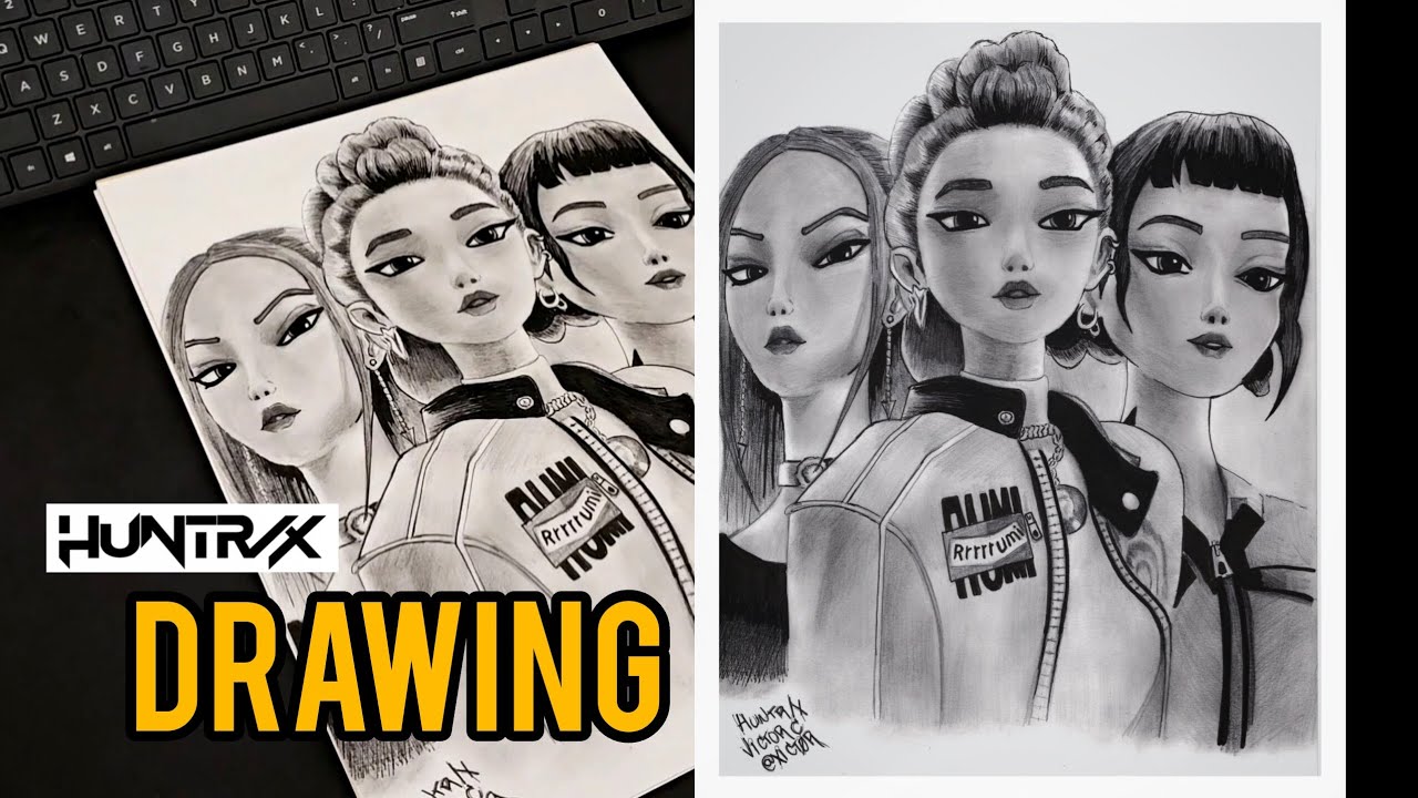 How to Draw the Huntrix from K pop Demon Hunters - YouTube
