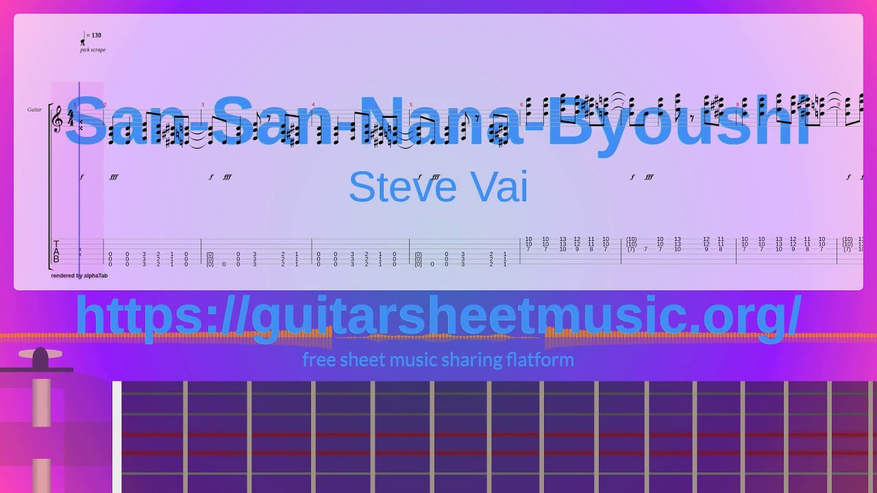 San-San-Nana-Byoushi Sheet Music Free, Steve Vai Synthesia Piano - YouTube