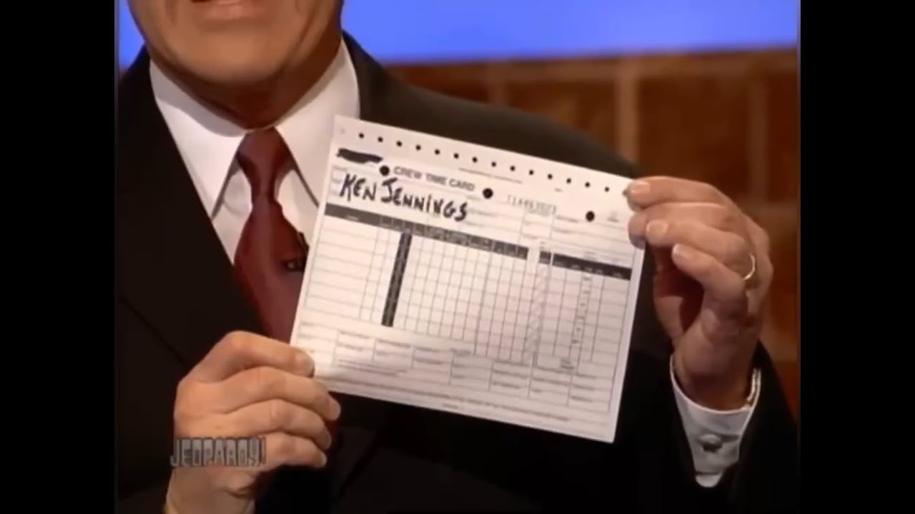 Jeopardy Intro (6/23/2004): Ken Jennings’s Time Card - YouTube
