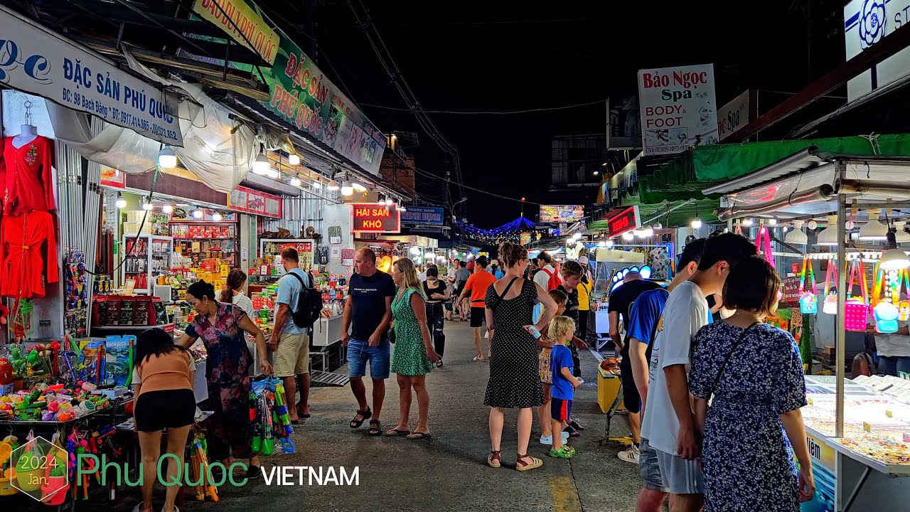 Phu Quoc main Street, from KingKong Mart to Night Market •[4k] Phu Quoc ...