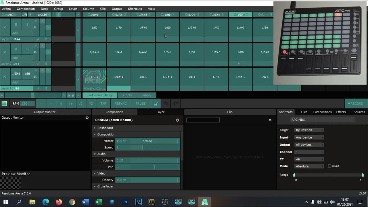 🔌 Conectar y configurar Midi akai professional Resolume arena apc mini - YouTube