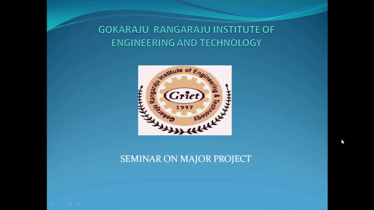 GRIET CSE 2017 Major project - YouTube