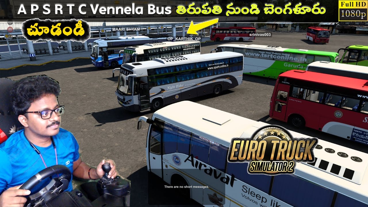 Tirupati to Bengalore APSRTC Vennela Sleeper Bus with Logitech g29 ...