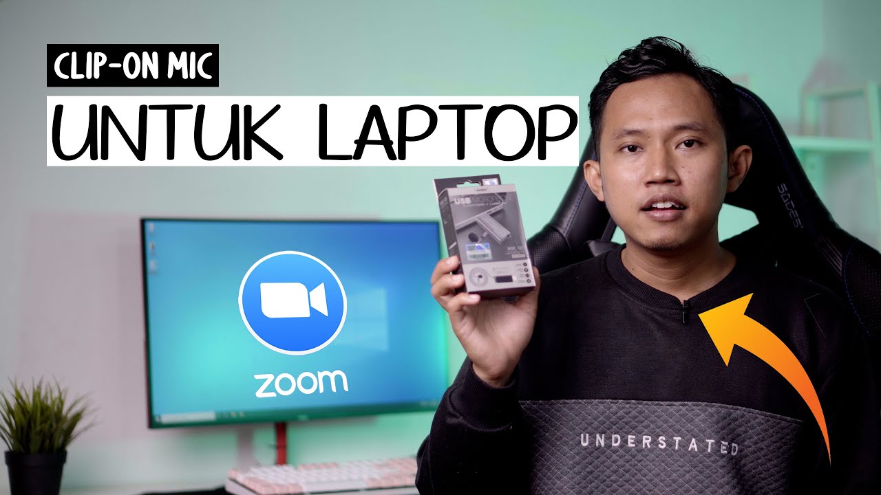 Microphone Clip On USB untuk Laptop ~ Zoom Meeting , PJJ , Skype , WFH ...
